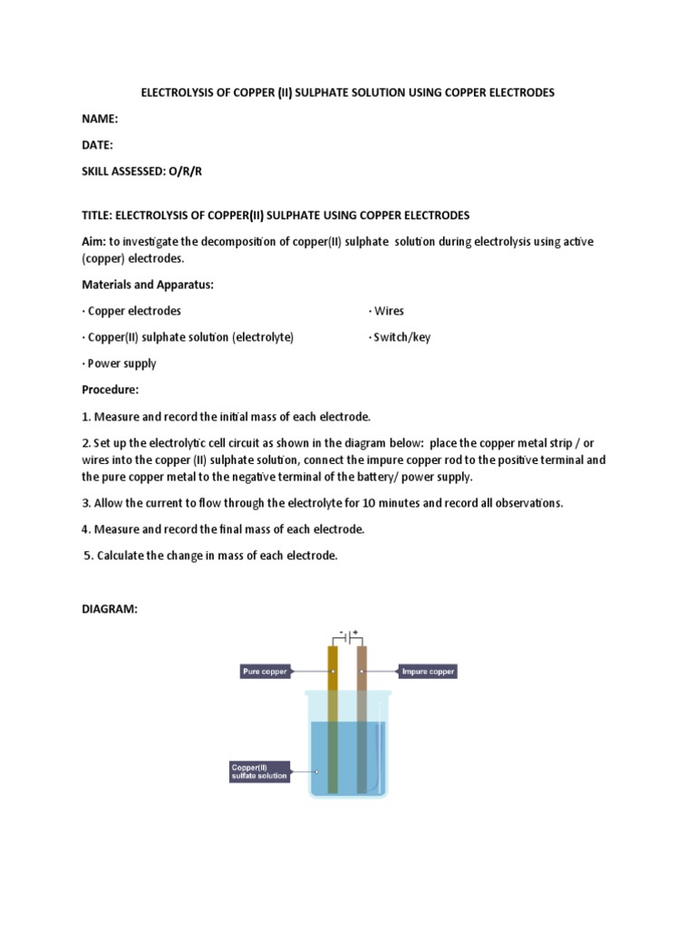 ELECTROLYSIS OF COPPER | PDF