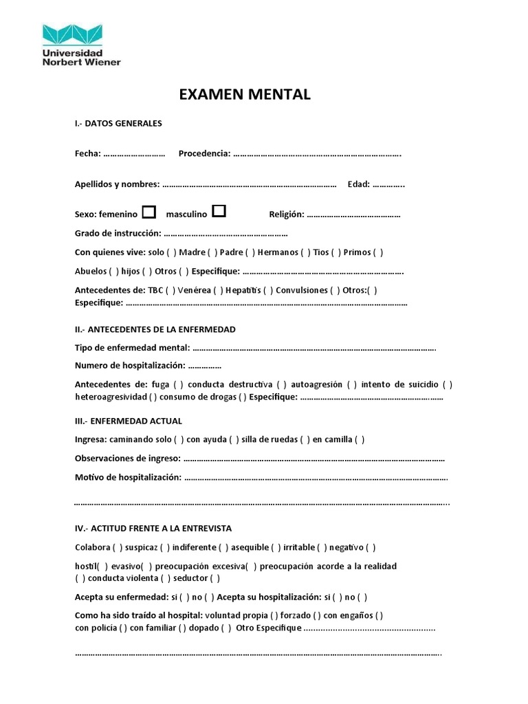 Examen Mental | PDF