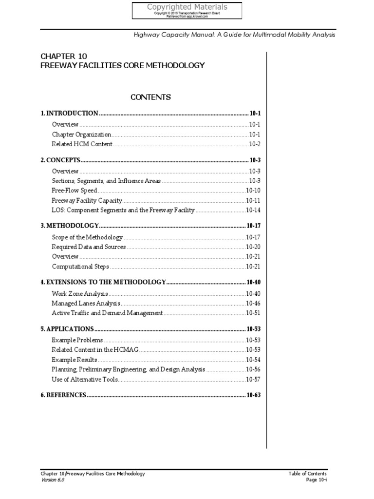 CHAPTER 10- FREEWAY FACILITIES CORE METHODOLOGY | PDF