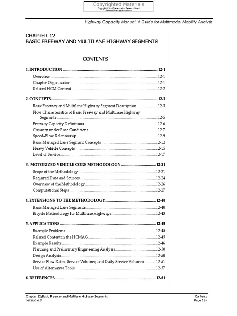 Chapter 12 - Basic Freeway and Multilane Highway Segments | PDF