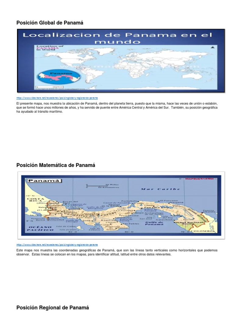 Mapa de la Posición Geográfica de Panamá | PDF