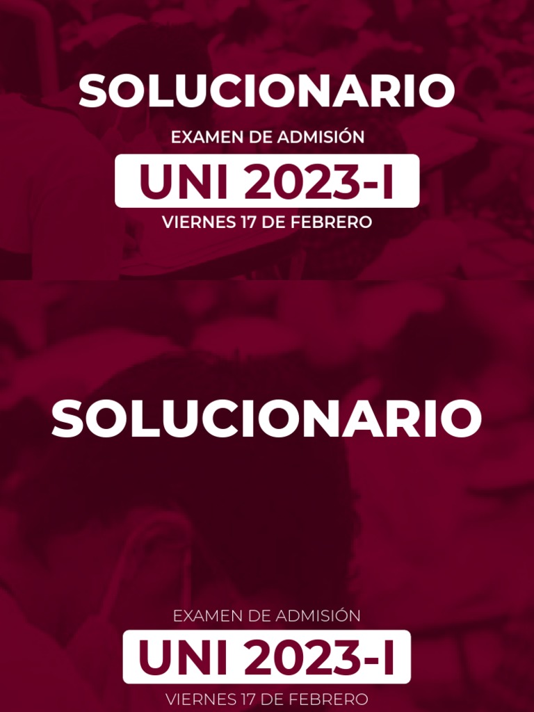 Solucionario UNI 2023-I | PDF