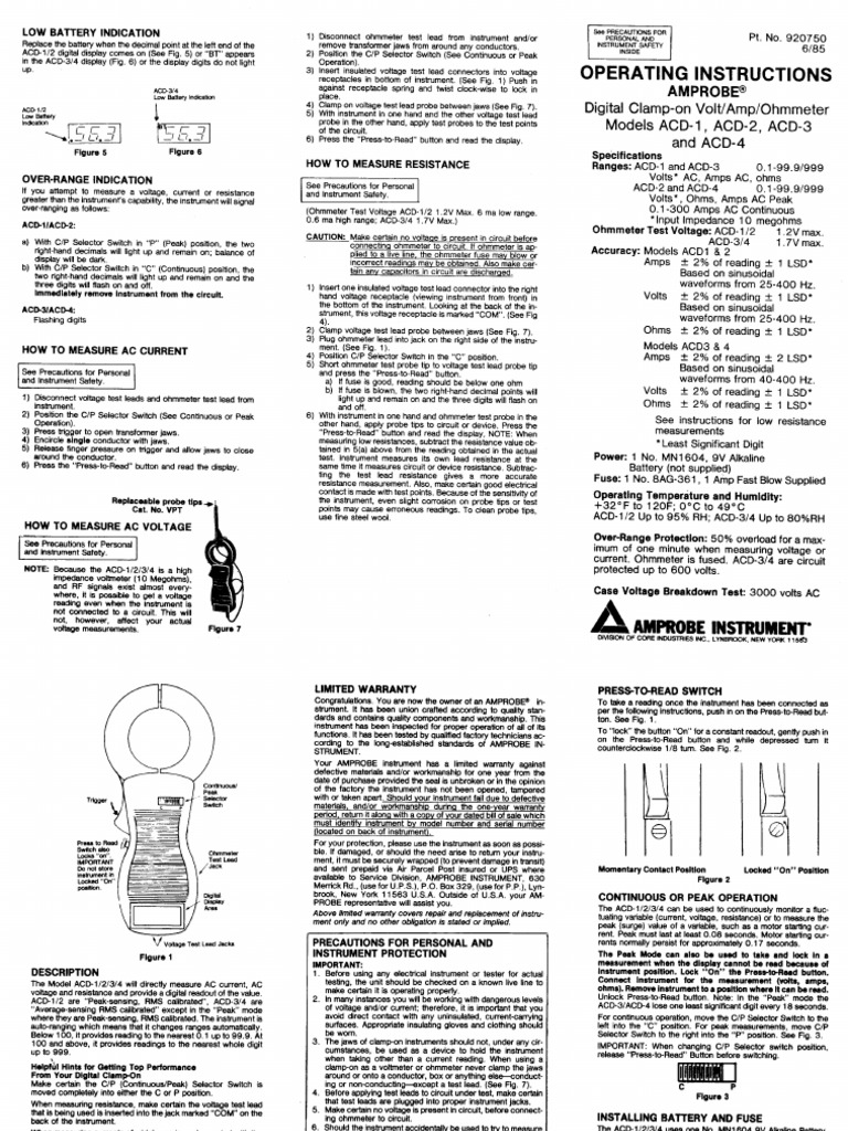 Acd 1 Acd 2 Acd 3 Acd 4 Ohmmeter Manual Pdf