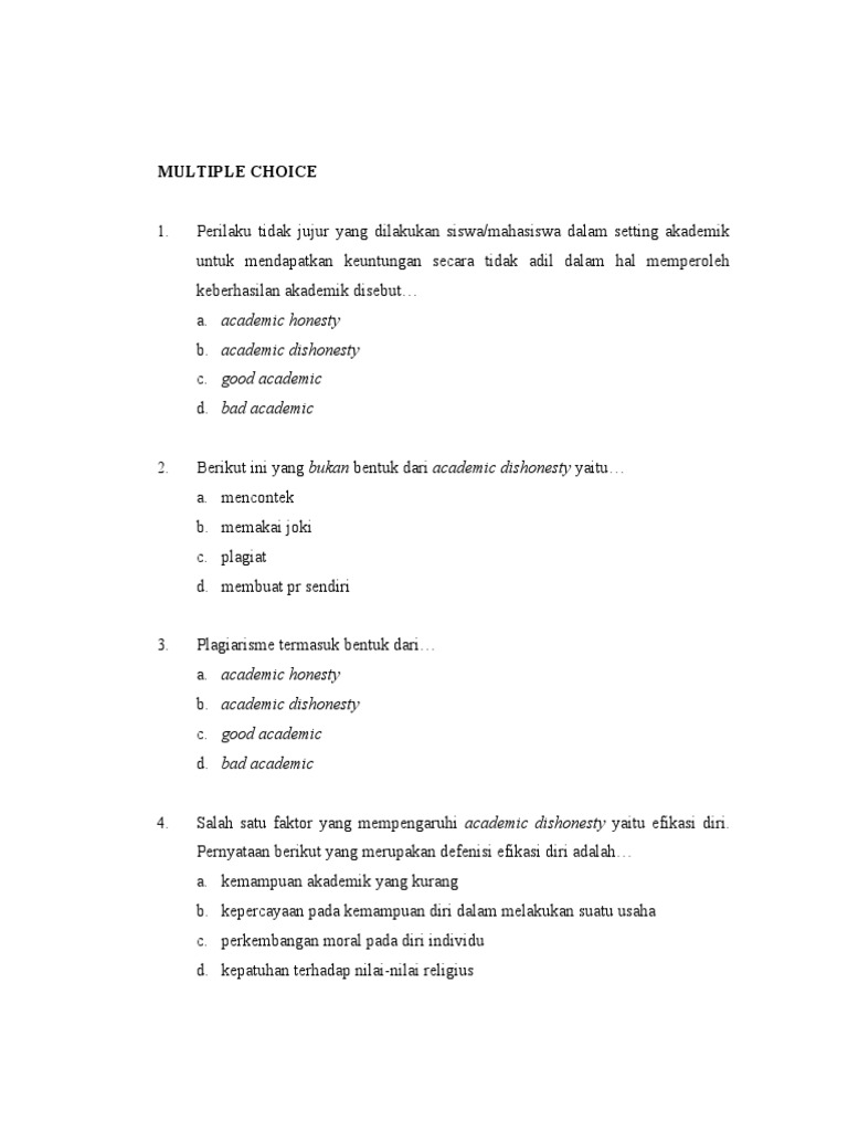 Multiple Choice | PDF