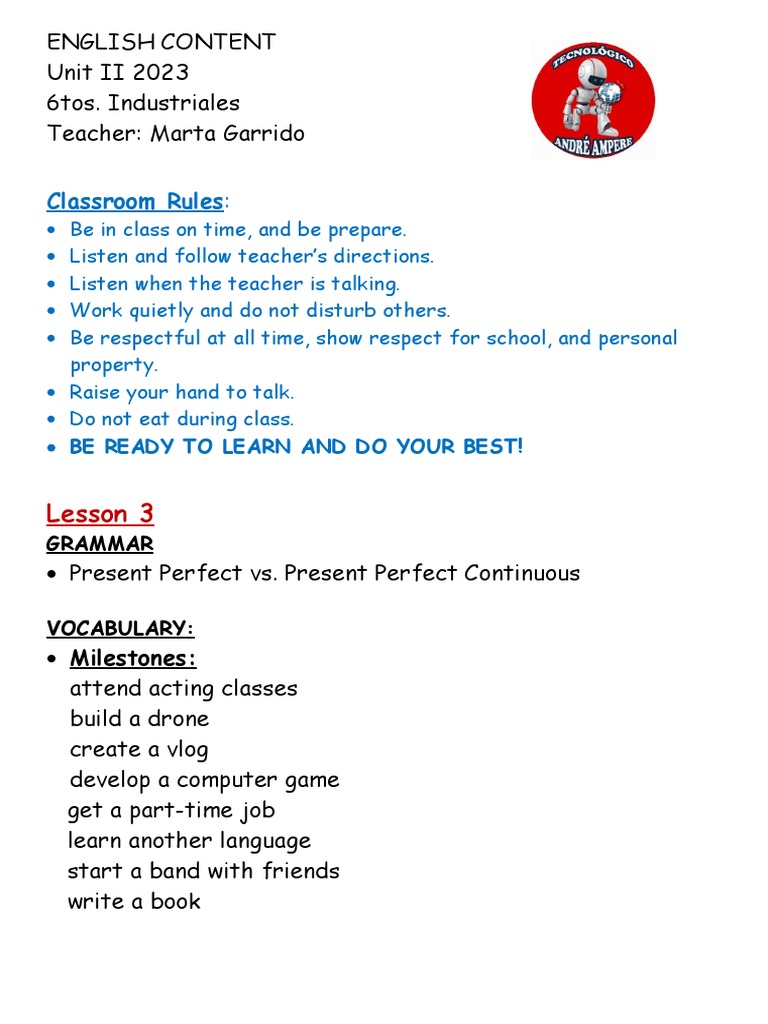 ENGLISH CONTENT UNIT 2 6tos. 2023 8 | PDF