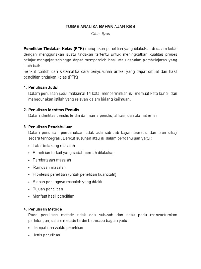 Tugas Analisa Bahan Ajar KB4 | PDF