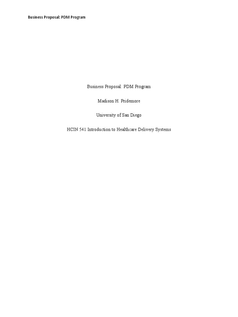Business Proposal - PDM Programs PDF | PDF