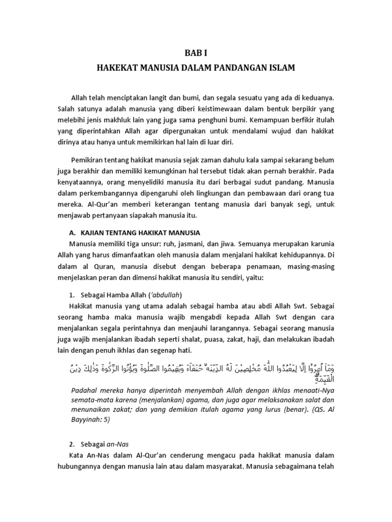1-Hakikat Manusia | PDF