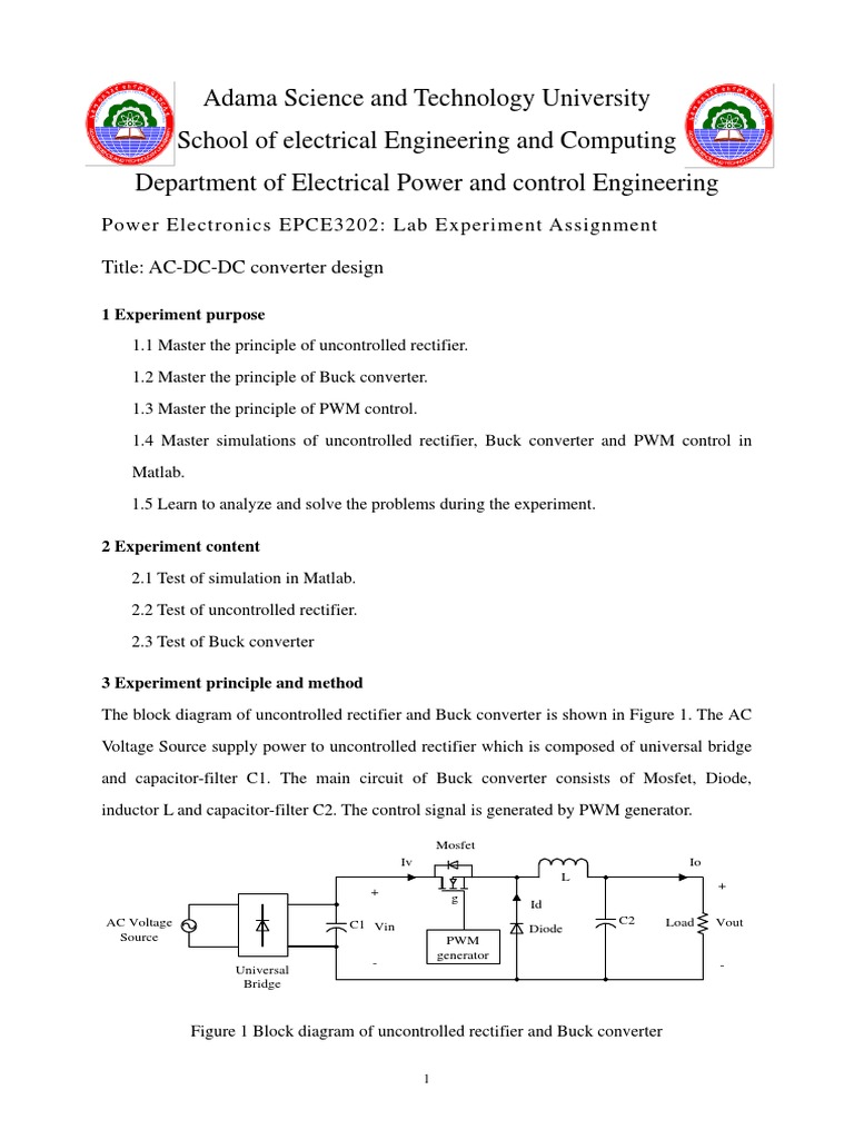Power Electronics Lab Assignment AC-DC-DC-1-3 | PDF | Rectifier | Power ...