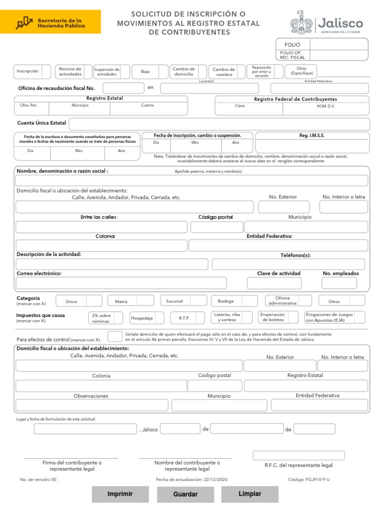 Formato de Inscripcion Impuesto Sobre Nominas | PDF | Gobierno