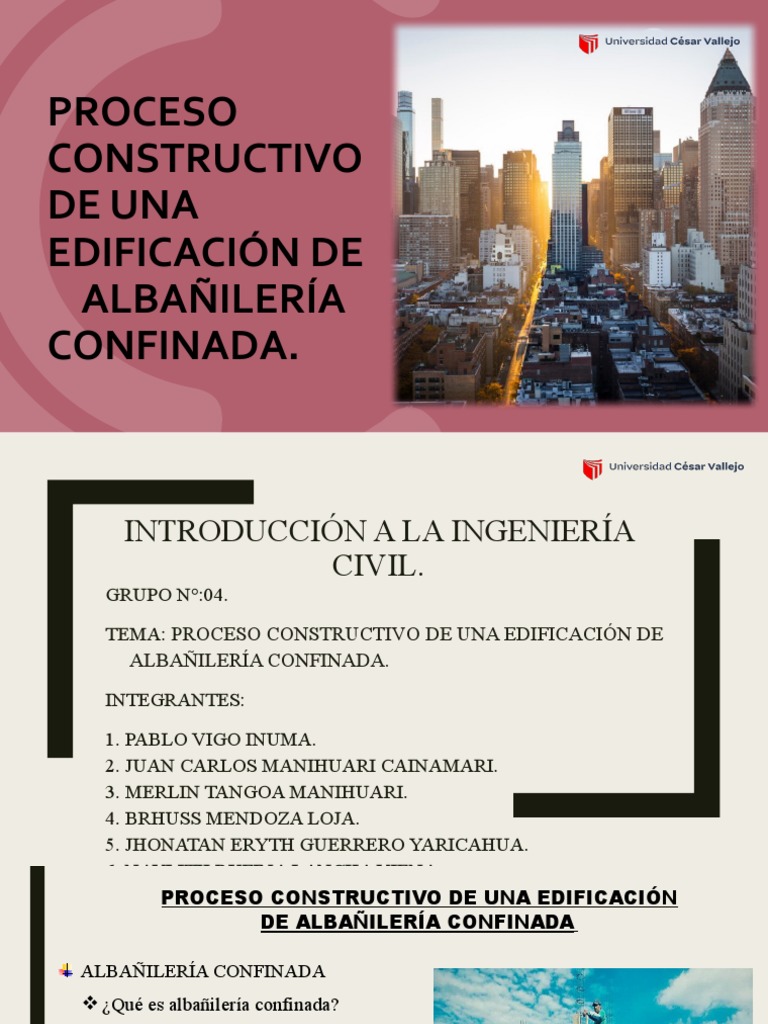 Proceso Constructivo de Una Edificación de Albañilería Confinada | PDF