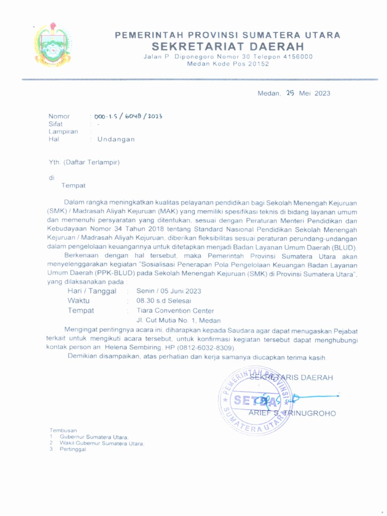 Undangan FGD BLUD SMK - 5 Juni 2023 | PDF