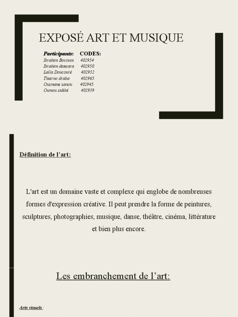 Exposé art et Musique | PDF