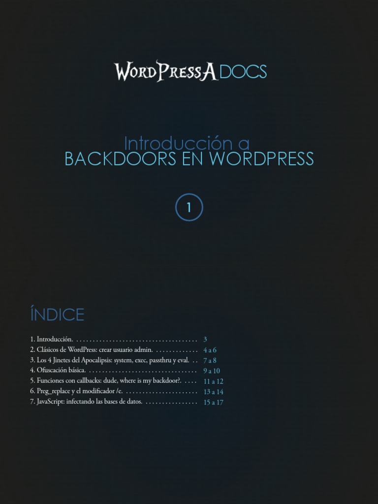 Backdoors en WordPress: Técnicas Comunes | PDF | Word Press | Php
