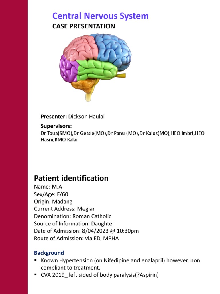 Dickson Haulai - Medical Case Presentation (CNS) | PDF | Thorax | Hypertension