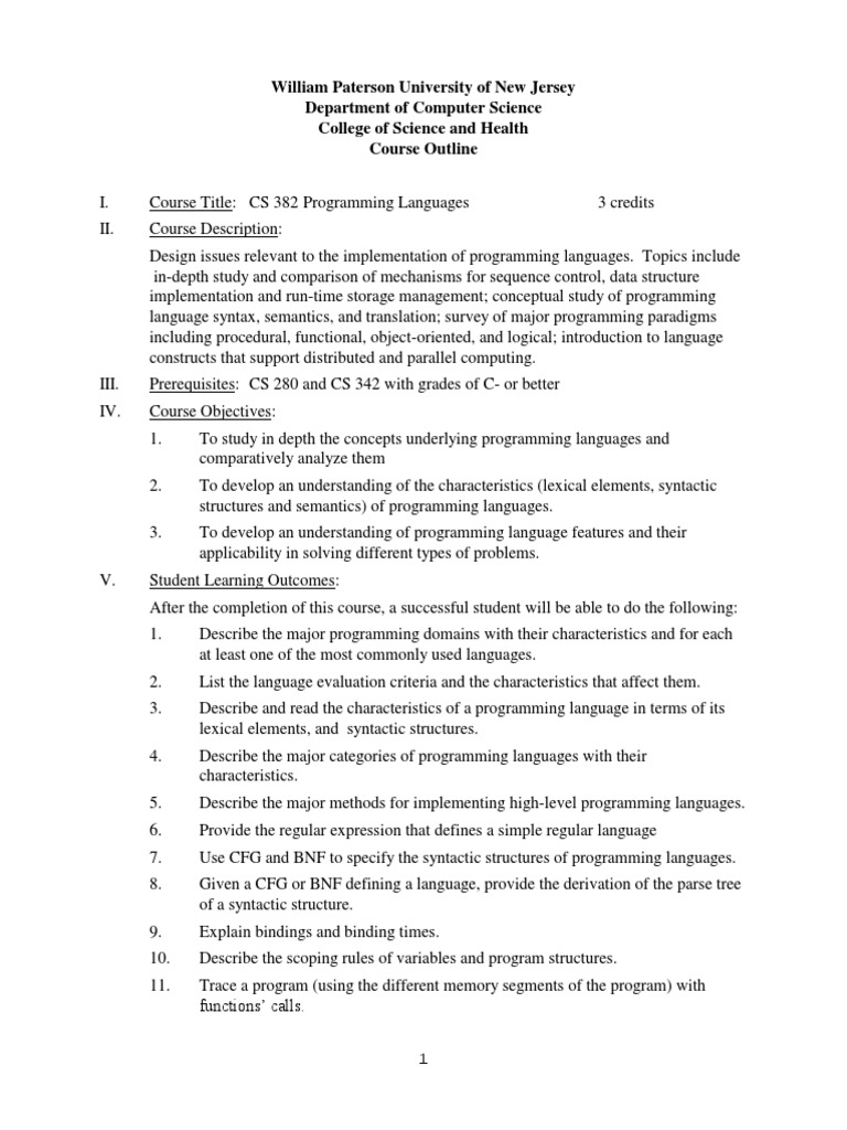CS382 | PDF | Programming Language | Computer Programming