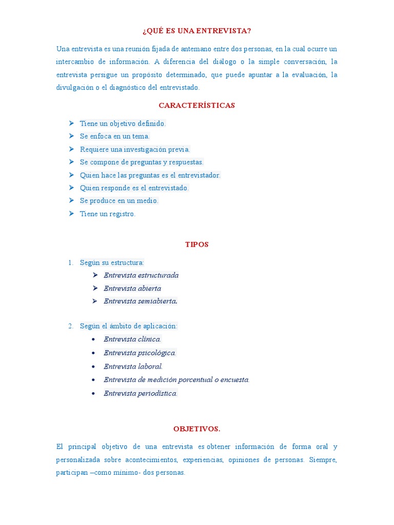 Qué Es Una Entrevista | PDF