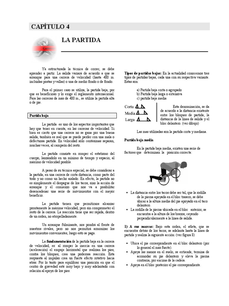 Técnicas de Partida Baja en Atletismo | PDF