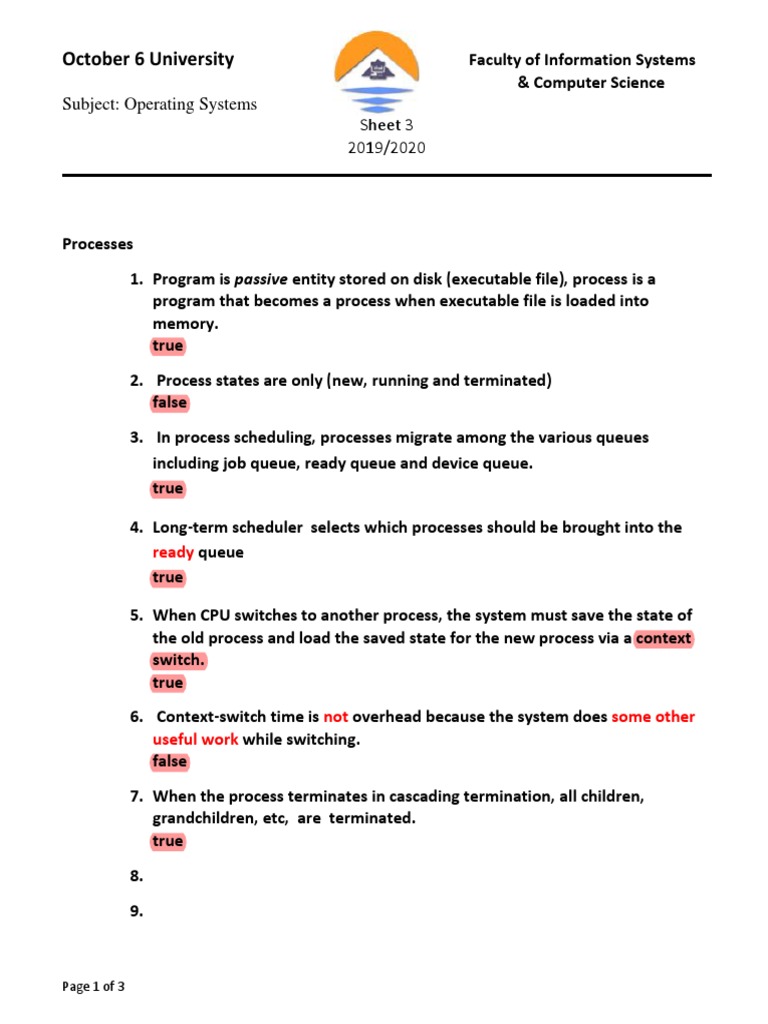 Assignment 3 - Solution | PDF | Process (Computing) | Scheduling (Computing)