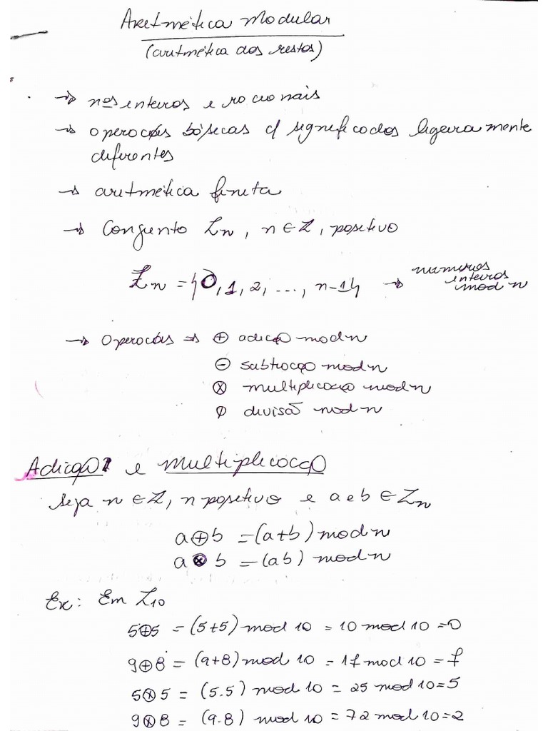 Aula08 MD Aritmetica Restos Div Mod MDC NotasAula | PDF