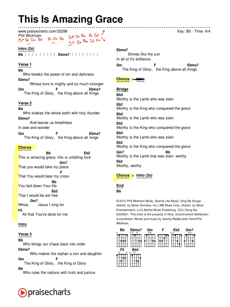 This Is Amazing Grace - PraiseCharts Chords & Lyrics (Editable) + in BB ...