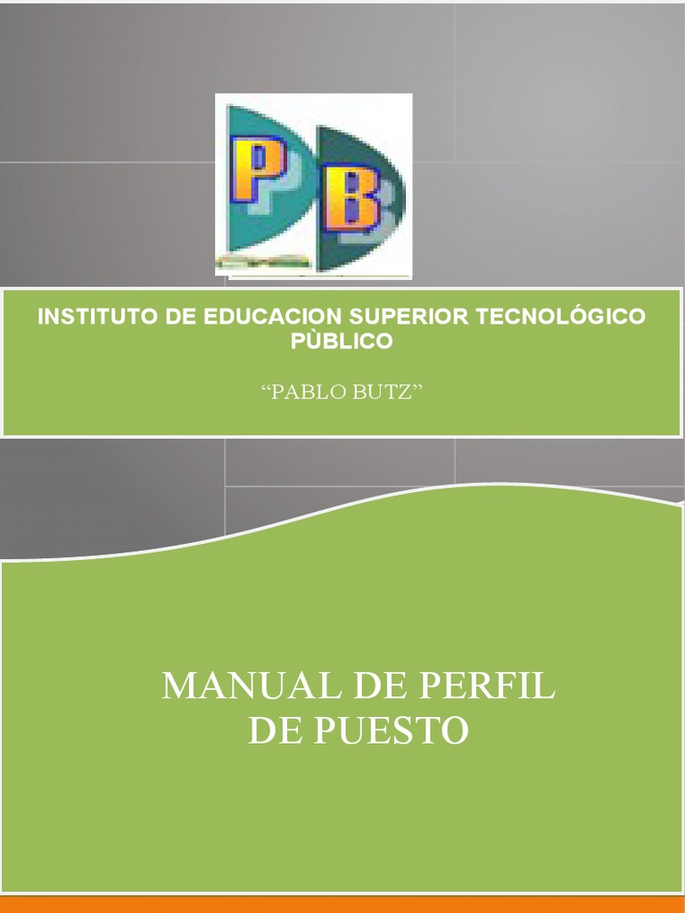 Manual de Perfil de Puesto 2022 PABLO BUTZ | PDF | Evaluación ...