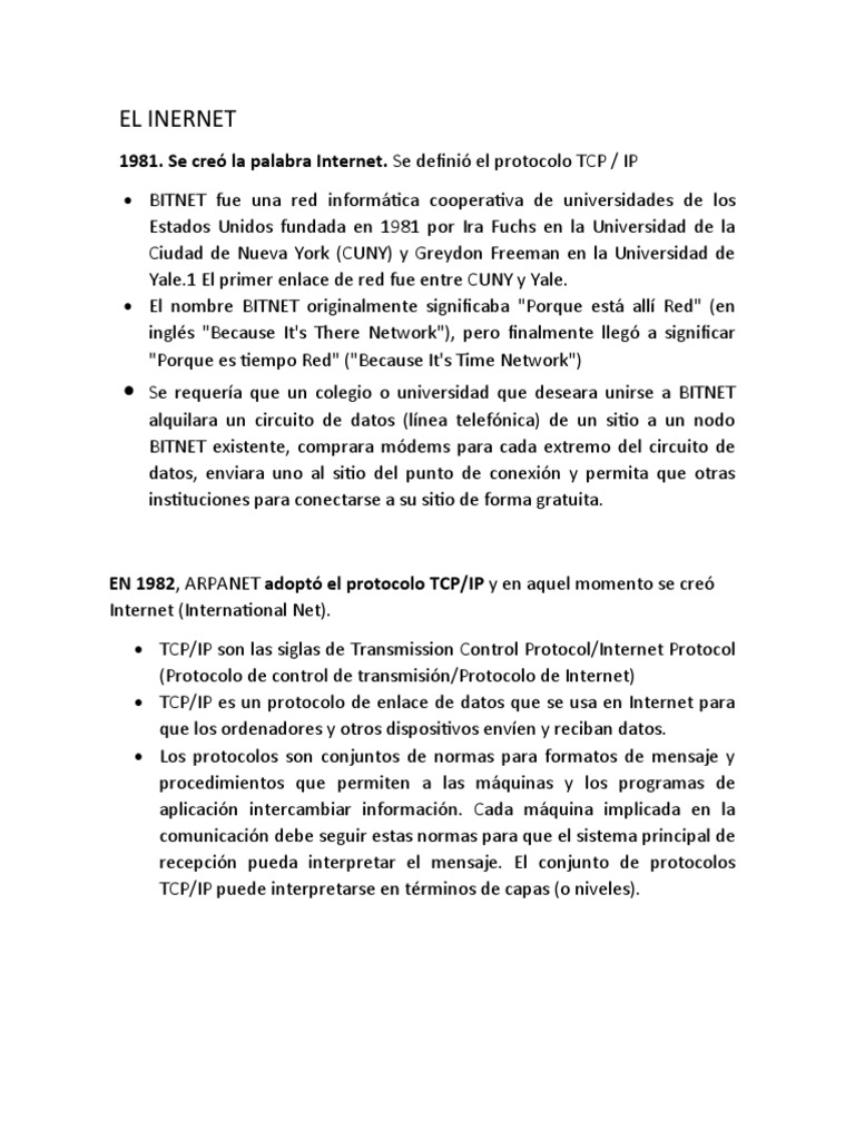 El Inernet | PDF | Internet | Protocolos de internet