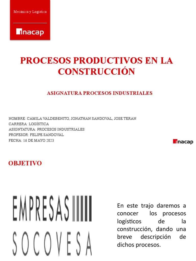 Procesos Productivos en La Construccion-1 | PDF | Logística | Procesos ...