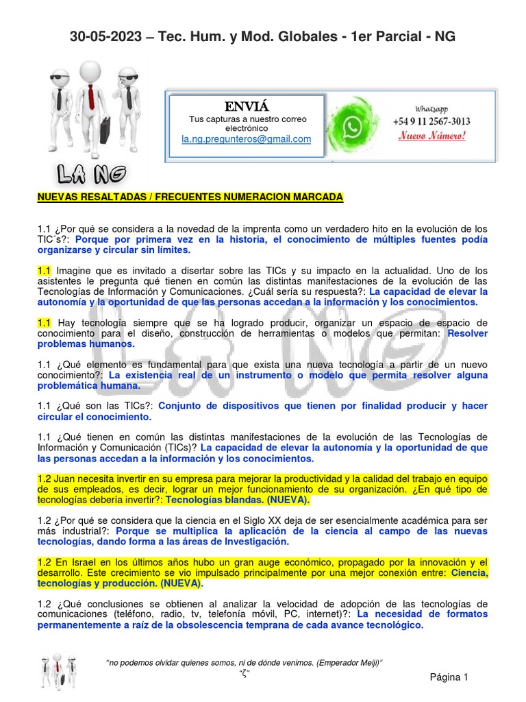 30-05-2023 - Tec. Hum. y Mod. Globales - 1° Parcial - NG | PDF | Iniciativa empresarial ...
