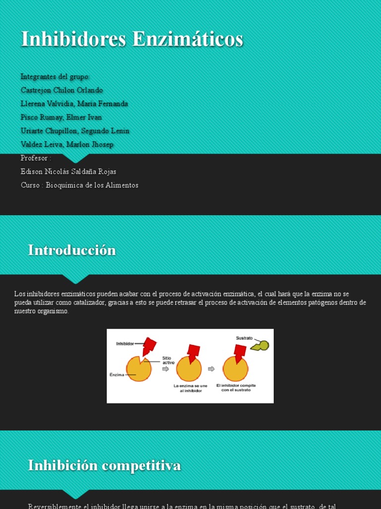 Inhibidores Enzimáticos | PDF | Inhibidor de la enzima | Enzima