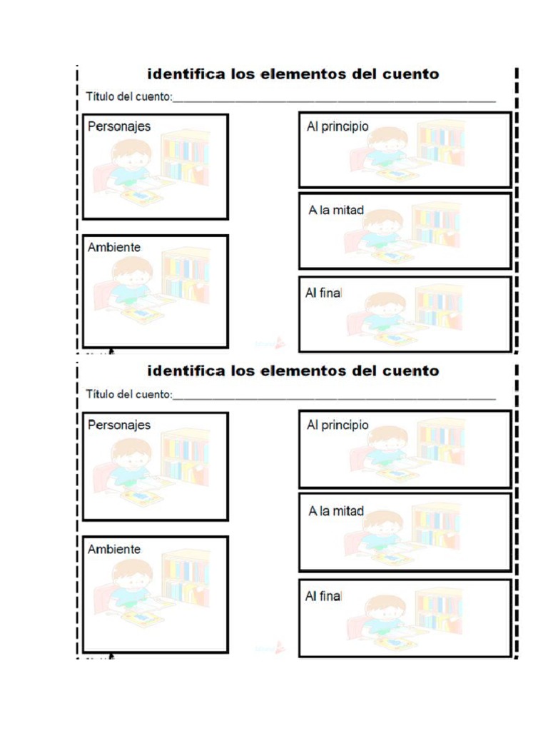 Ficha Elementos de Un Cuento | PDF