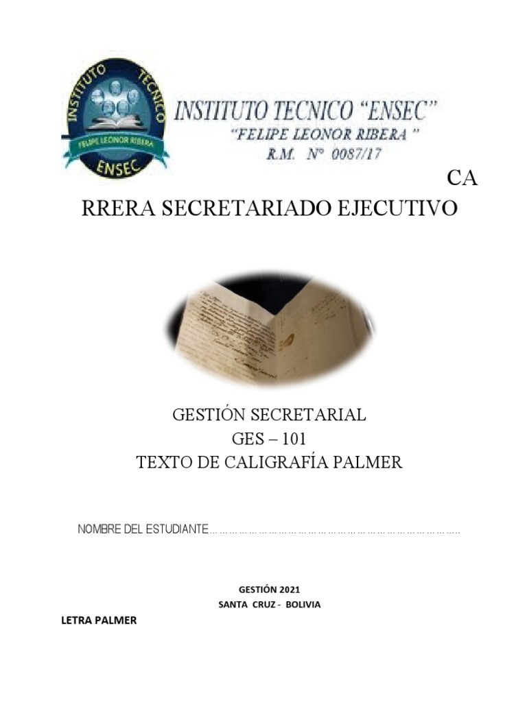 Letra Palmer 1 | PDF | Caligrafía | Escritura