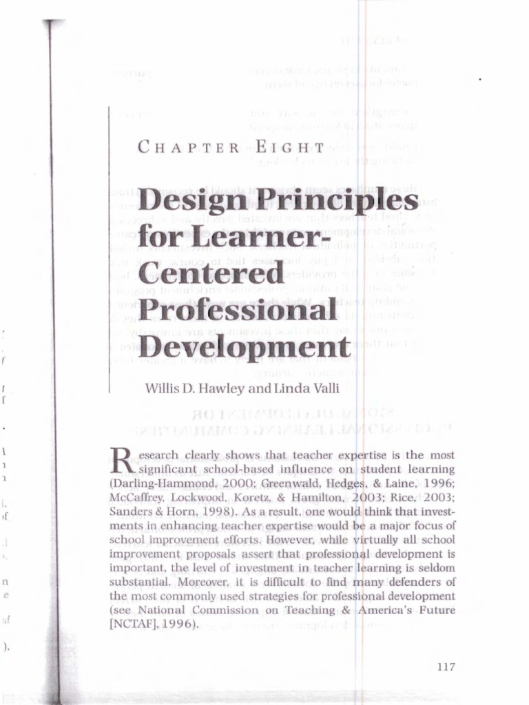 Hawley & Valli (2007) - Design Principles For Learner - Centered Professional Development | PDF ...