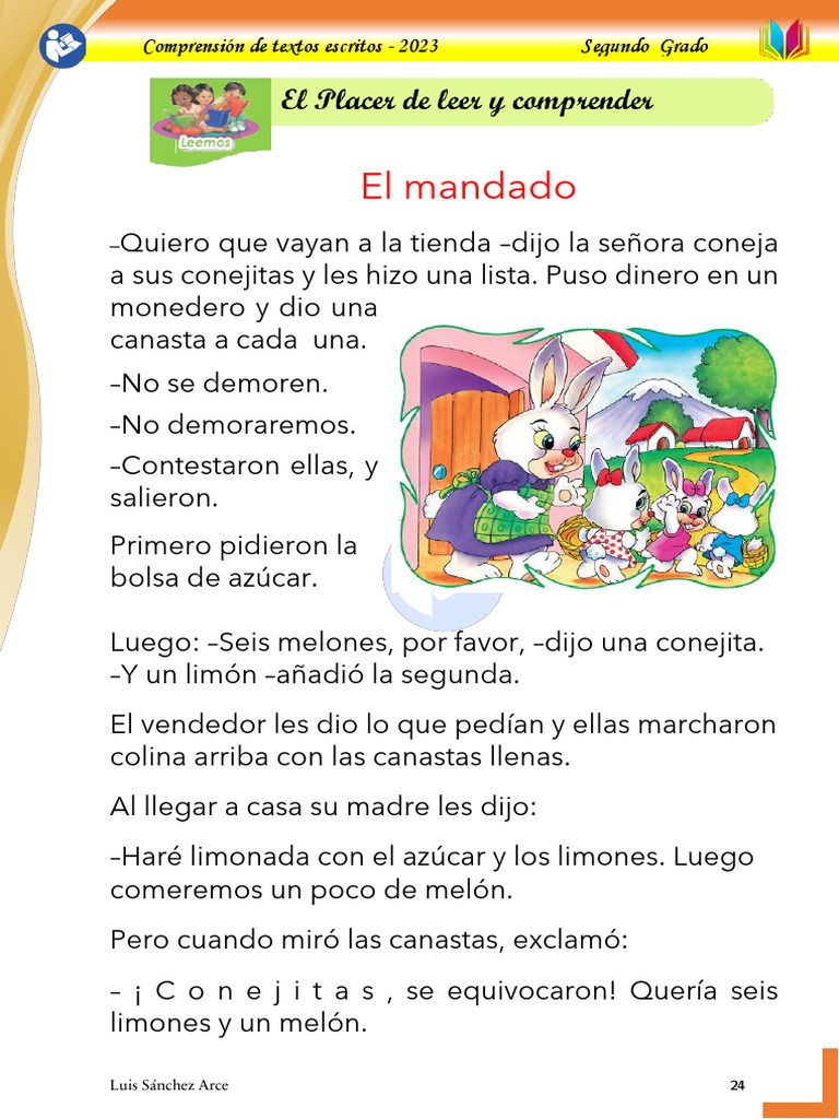 Comprensión de "El Mandado" para 2º Grado | PDF