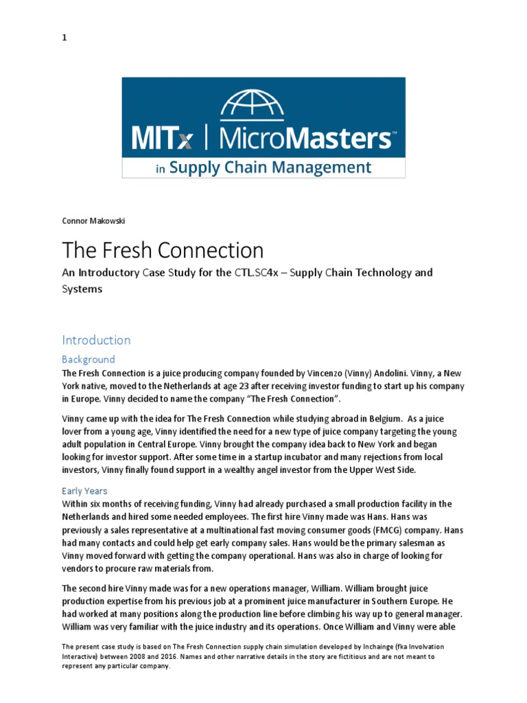 TFC Introductory Case | PDF | Warehouse | Supply Chain