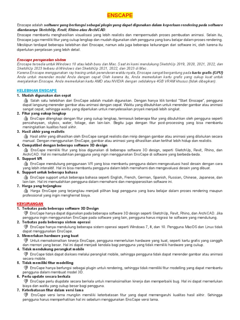 Materi Enscape | PDF