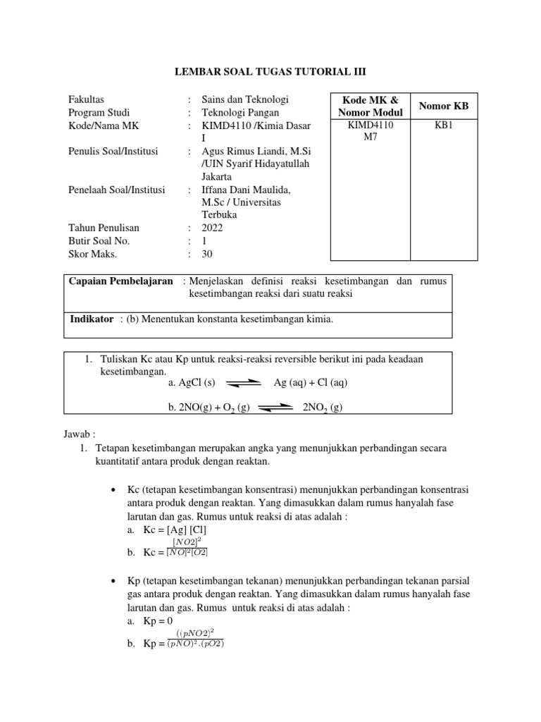 Tugas 3 Kimia Dasar | PDF