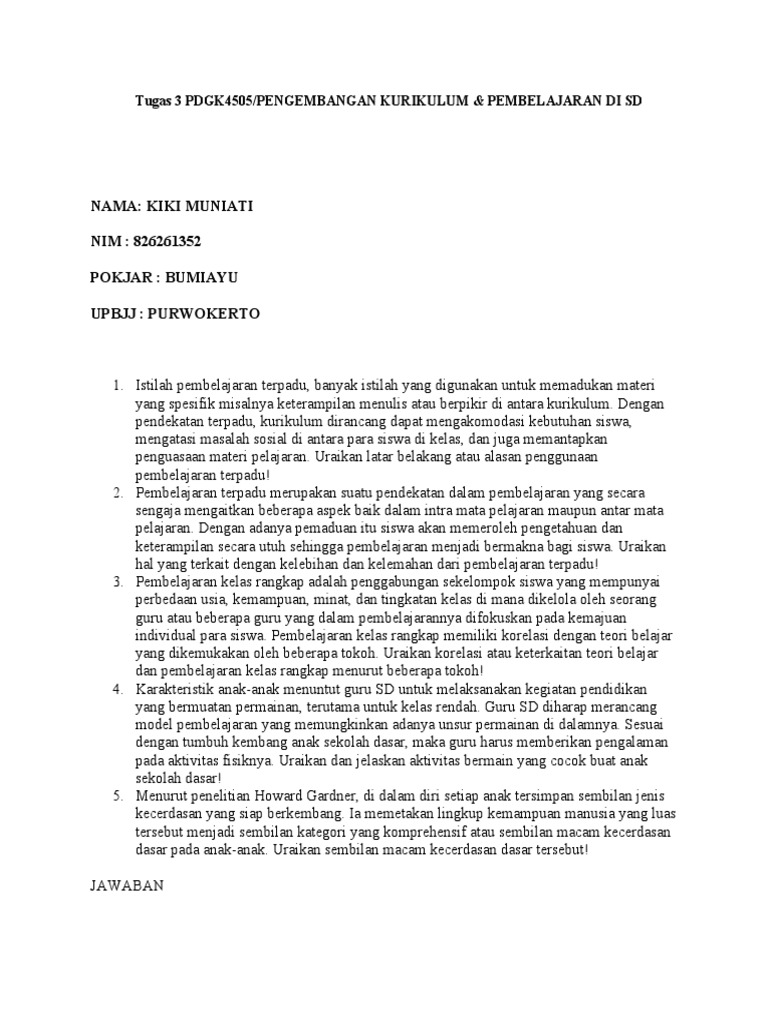 Tugas 3 PDGK4505 | PDF