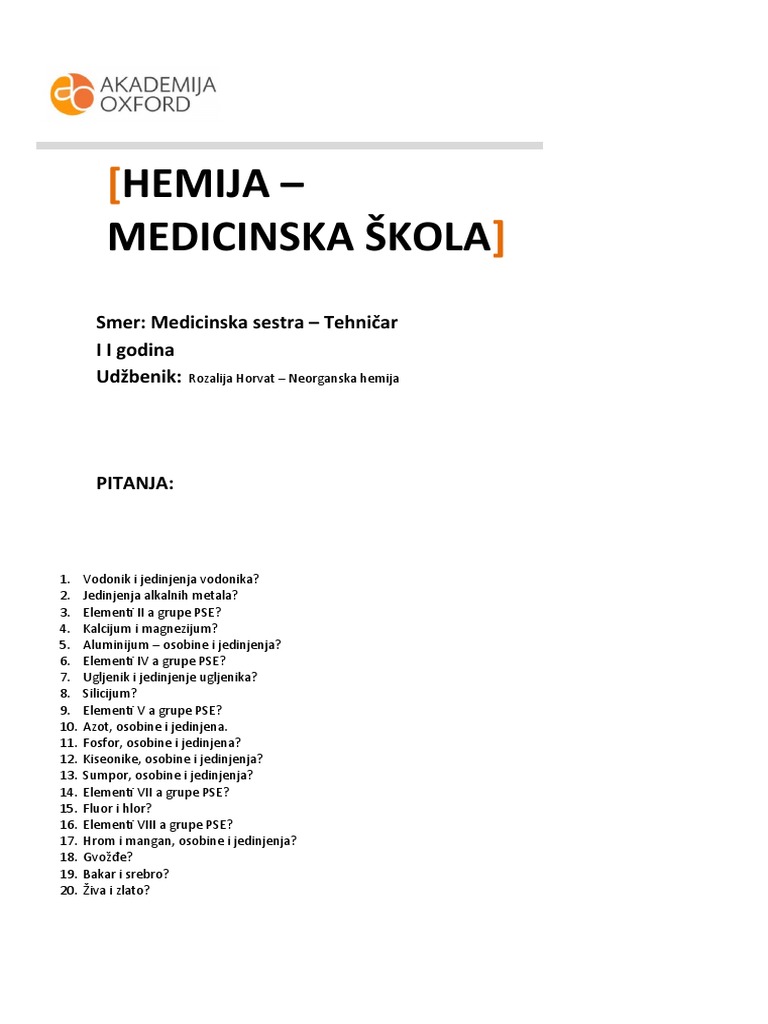 2 Hemija | PDF