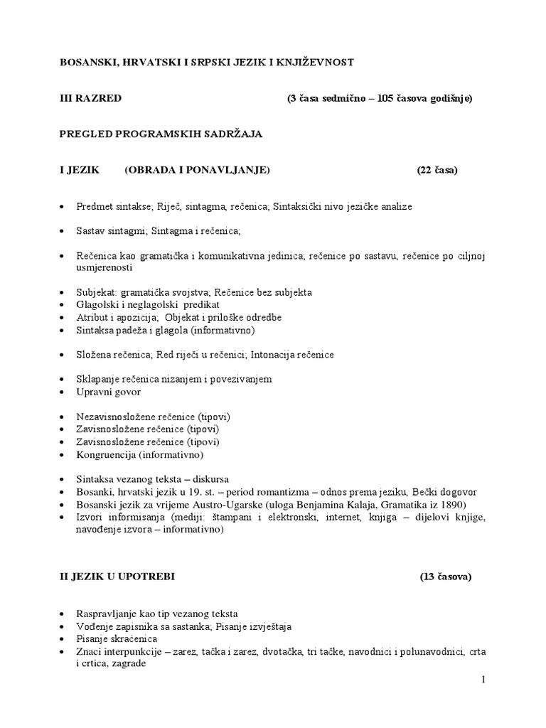 Bosanski Jezik 3 I 4 Razred | PDF