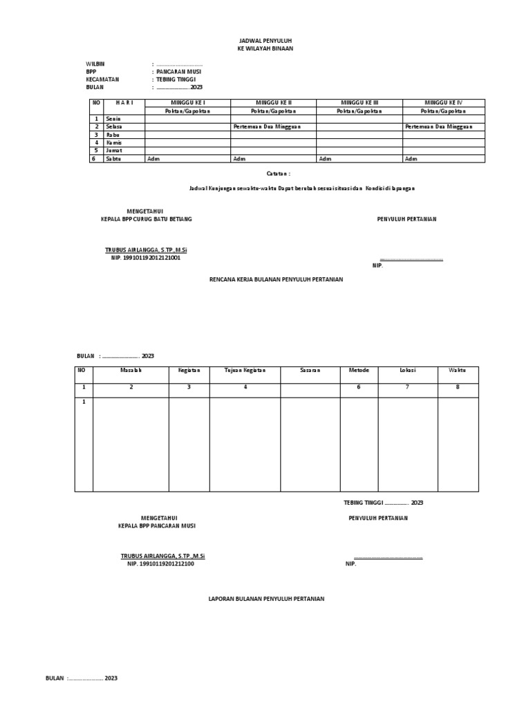 Format Laporan Bulanan | PDF