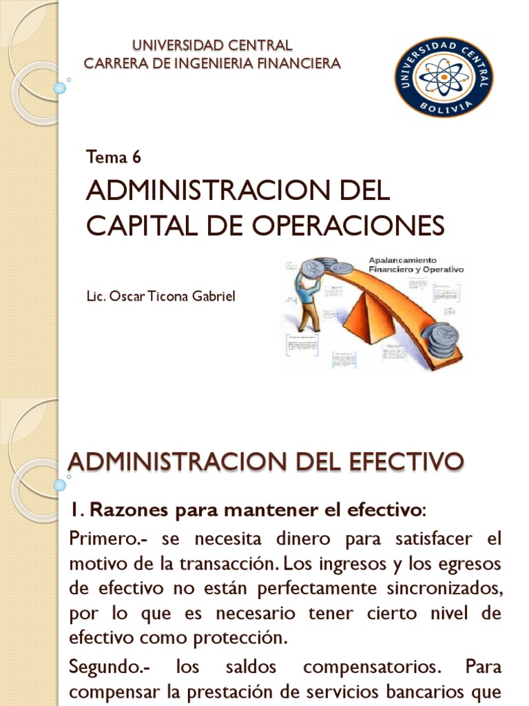 Adm Cap Op | PDF | Bancos | Servicios financieros