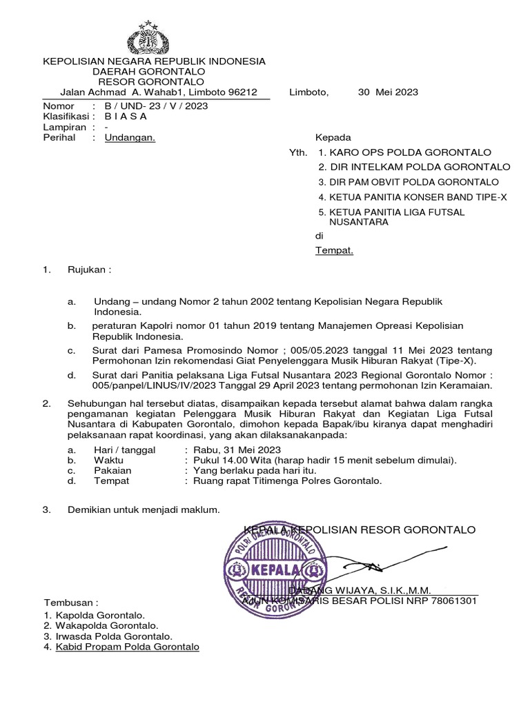 Undangan Rakor Konser | PDF