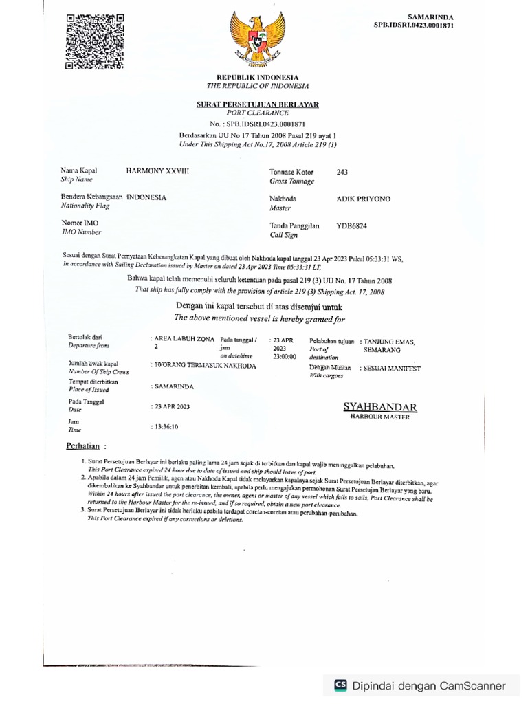 Dok SPB HM 28 LS 75 SMD - Semarang | PDF