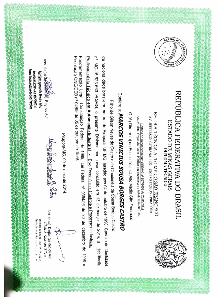 Certificado Técnico de Automação | PDF