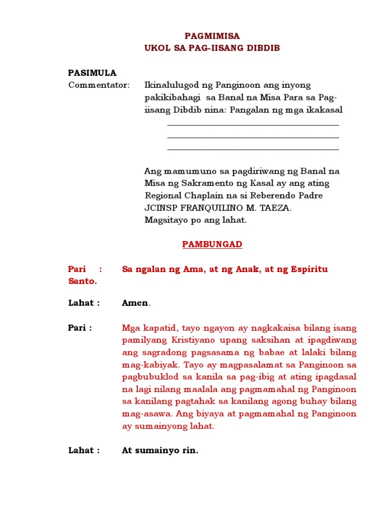 Pagmimisa Final | PDF