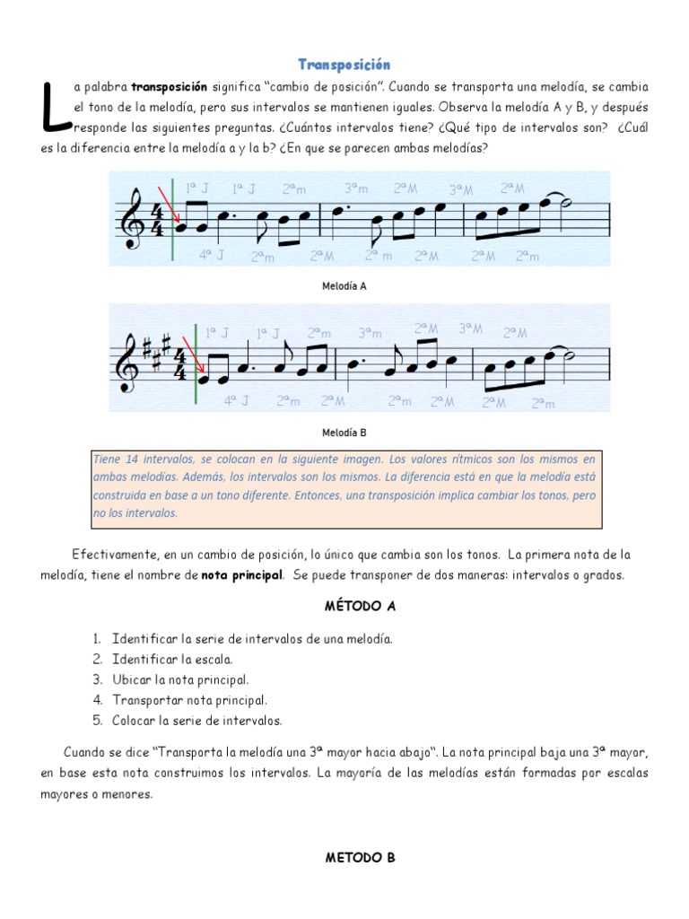 Ejemplos de Transposición Musical | PDF | Clave | Escala (música)