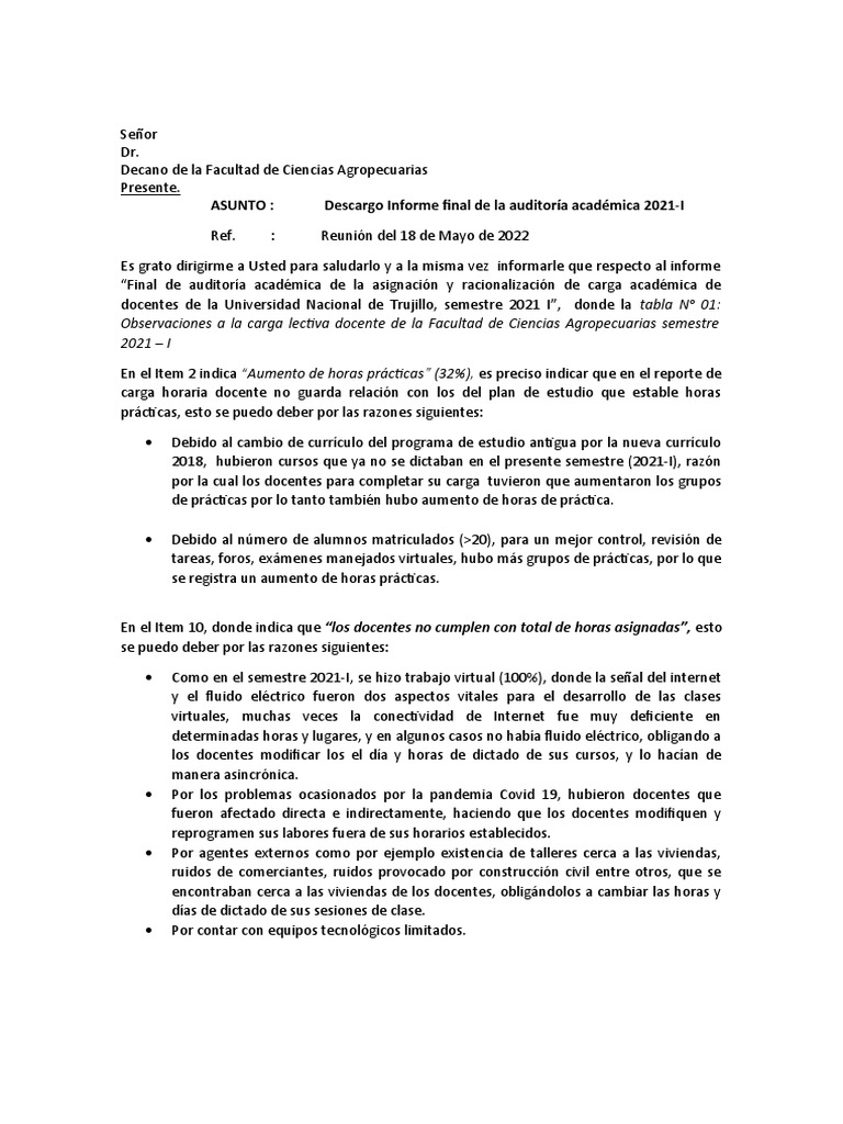 Carta A Decano | PDF