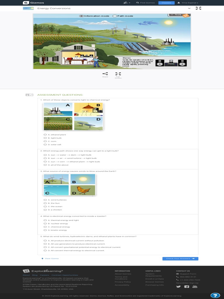 Energy Conversions Gizmo ExploreLearning 4 | PDF
