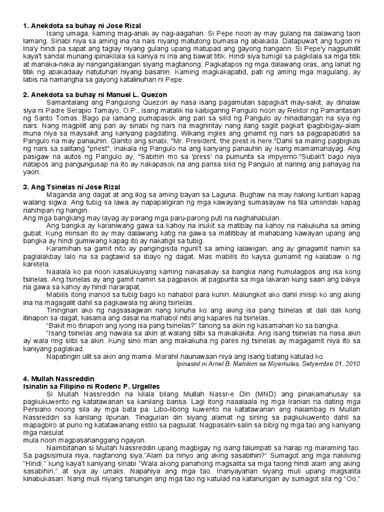 Anekdota Filipino 10 q3 -w2 | PDF